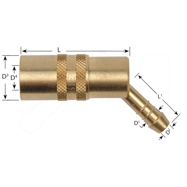 Euro Series compatible 45 degree socket couplings with hose tail ...