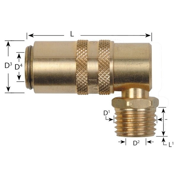 Euro Series compatible 90 degree socket couplings with Male Thread ...